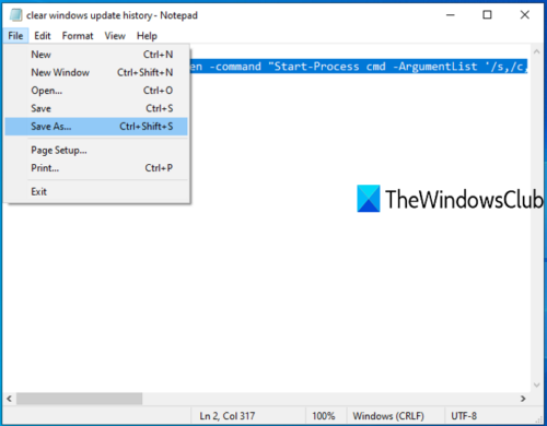 How to clear Windows Update History in Windows 11/10