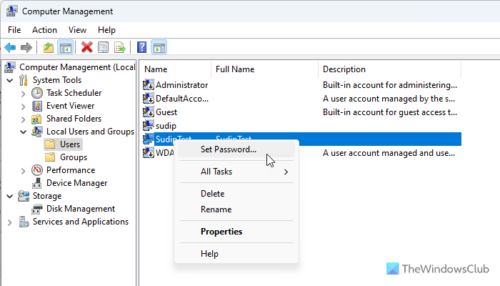 How to change another User's password in Windows 11/10