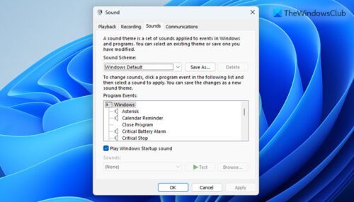How to Change the Startup sound in Windows 11/10