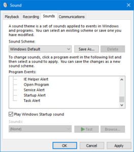 How to Enable or Change the Startup sound in Windows 10