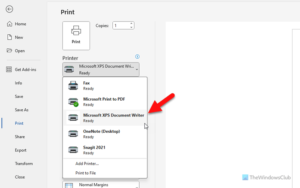 How to Remove Microsoft XPS Document Writer Printer in Windows 11/10