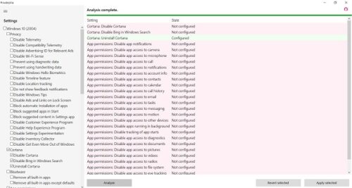 Privatezilla will help you check and change Windows 10 Privacy Settings