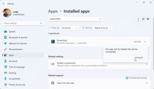 How to uninstall PowerShell in Windows 11/10