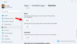 Weather app is not working or opening in Windows 11/10