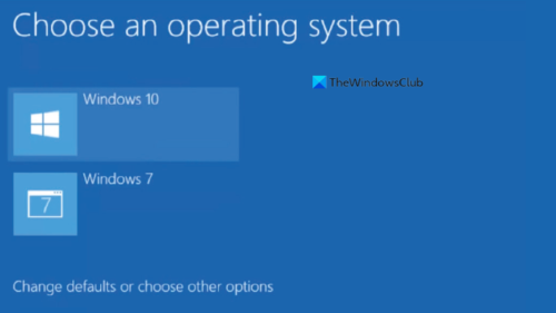 Choose an operating system screen or Dual boot menu missing