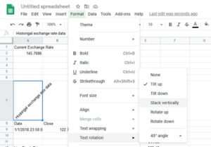 How to rotate text in Google Sheets