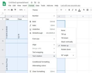 How to rotate text in Google Sheets
