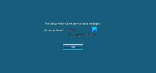 The Group Policy Client service failed the logon in Windows 11/10