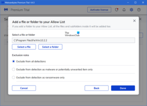 How to add File or Folder to Antivirus Exception List in Windows 11