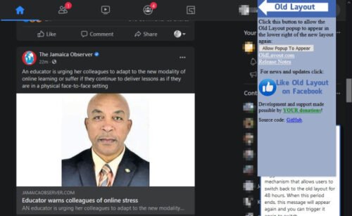 How to switch back to the old Facebook layout?