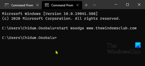 How to open Edge browser using Command Prompt on Windows 11