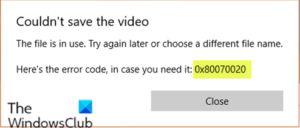 Photos app error 0x80070020 on Windows 11