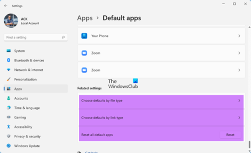 Reset, Export, Import Default App Associations on Windows 11