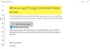 How to allow Apps through Controlled Folder Access in Windows Defender