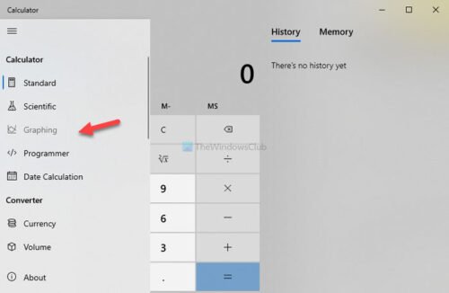 How to disable Graphing in Calculator on Windows 11/10