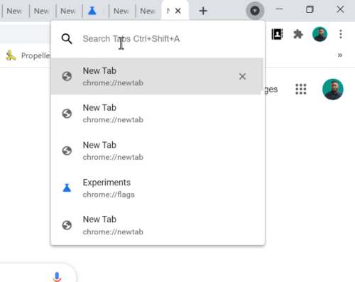 How to enable or disable the Tab Search icon in Google Chrome