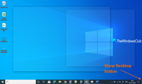 Show desktop button not working or missing in Taskbar in Windows