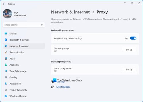 Disable Proxy or Prevent changing Proxy settings in Windows 11