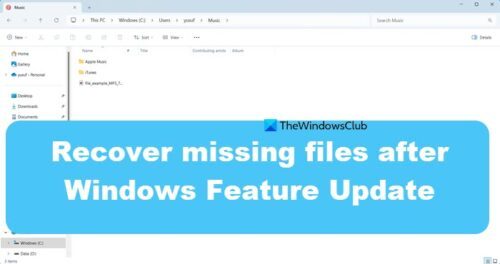 Recover deleted User data folders after Feature Update in Windows 11