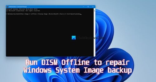 Run DISM Offline to repair Windows System Image backup