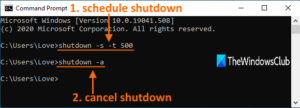 Cancel or Schedule Automatic Shutdown with CMD in Windows 11