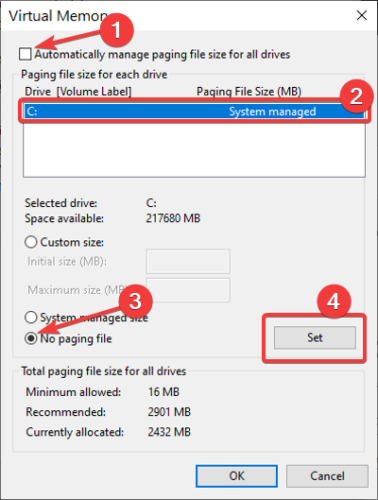 Back up, Move, or Delete PageFile.sys on shutdown in Windows 11