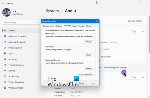 How to open System Properties in Control Panel in Windows 11/10