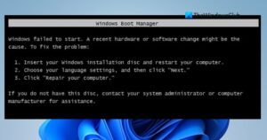 Windows failed to start; Hardware or software change might be the cause