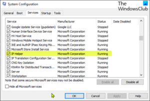 How to enable or disable IP Helper Service in Windows 11/10