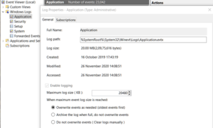 The security log is now full (Event ID 1104)