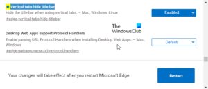 How to hide Title Bar with Vertical Tabs in Microsoft Edge