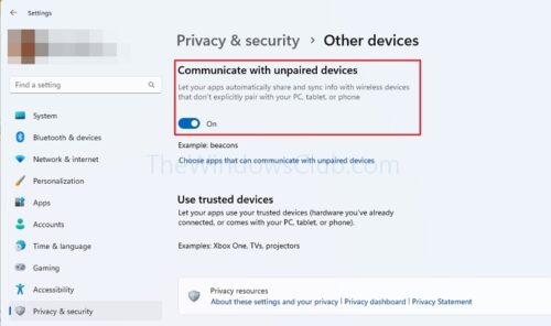 How to prevent apps from communicating with Unpaired Devices