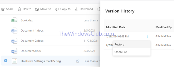 Recover deleted OneDrive files in Windows 11/10