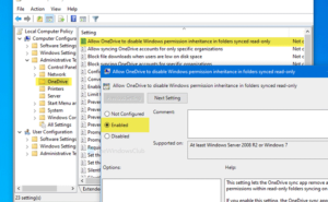 Allow OneDrive to disable permission inheritance in Read-only folders