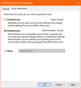 Change Standard user to Administrator account & vice versa in Windows 11