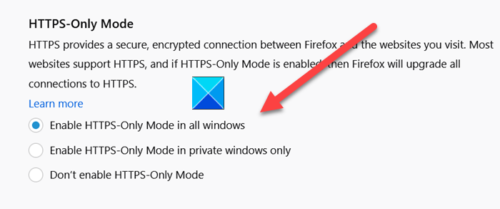 How to enable HTTPS-only mode in Firefox browser v83