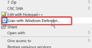 How to manually scan individual files and using Windows Defender