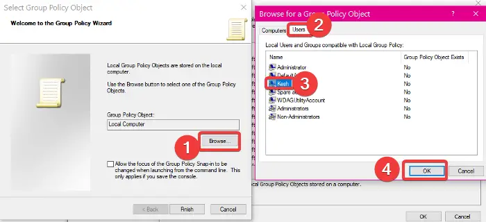 How to apply Local Group Policy to specific users in Windows 11 How to apply Local Group Policy to specific users in Windows 11