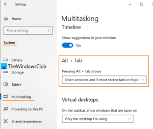 How to change Alt+Tab settings in Windows 11/10