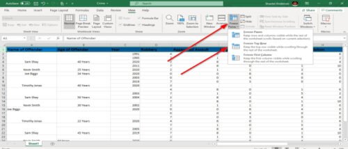 How to Freeze and Split Panes in Excel worksheets