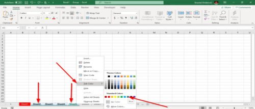 How to change Worksheet Tab Color in Excel