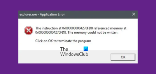Fix Explorer.exe application error on Windows 11/10