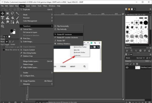 How to crop, rotate, and change Image size in GIMP