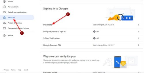 How to change your Google account password