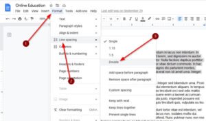 How to double space in Google Docs