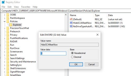 How to remove Meet Now icon in Windows 10? What is it?