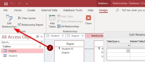 How to Create, Edit and Delete a Table Relationship in Access