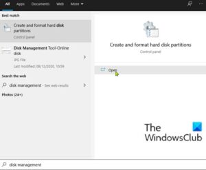 How to open Disk Management in Windows 11/10