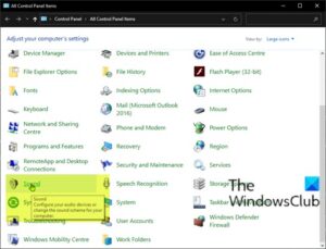 How to open Sound Settings on a Windows 11/10 computer