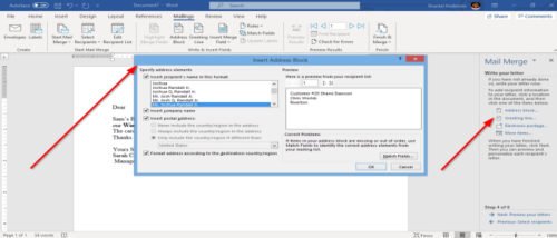 How to use Mail Merge for Letters in Word